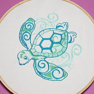 SEA TURTLE EMBROIDERY - Machine Embroidery Design - Etsy