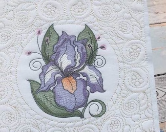 Iris Embroidery - Etsy