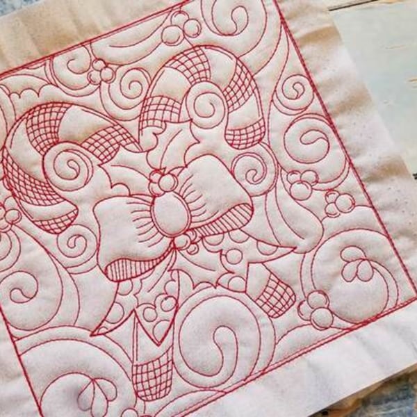 Candy Cane Quilt Block - Etsy