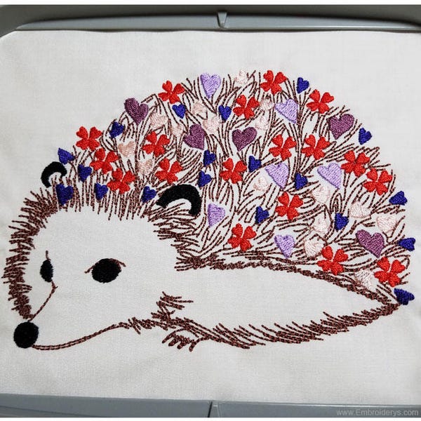 Hedgehog Embroidery Design - Etsy
