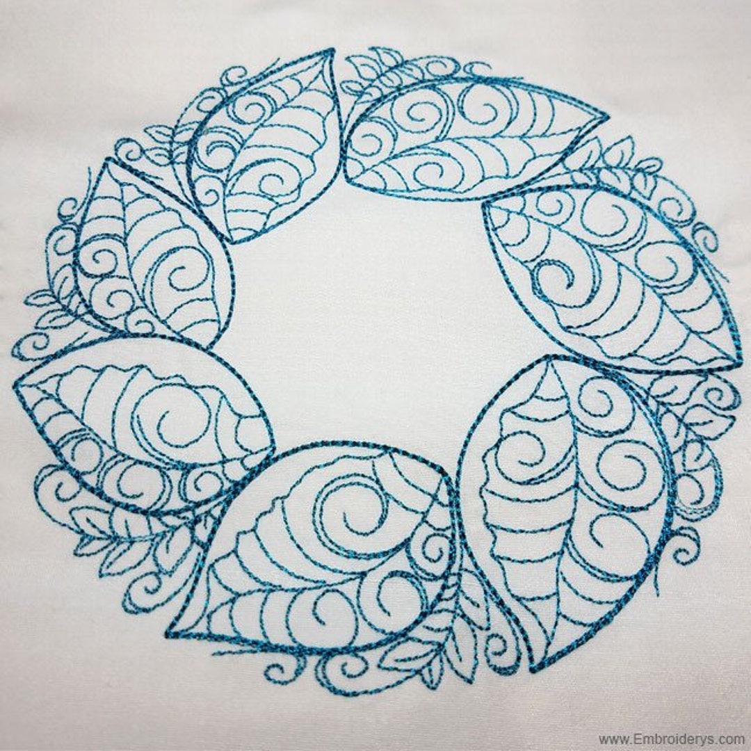 Spring Leaf Wreath - Machine Embroidery Design - Etsy