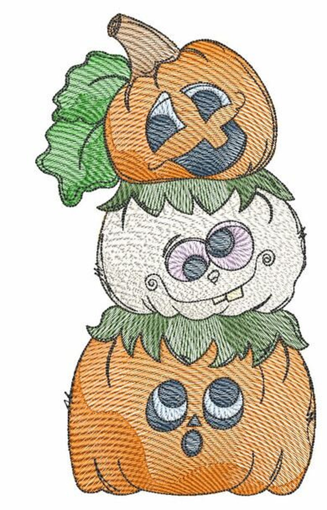 STACKED PUMPKIN TRIO Embroidery - Halloween, Pumpkins - Fits a 4x4, 5x7 ...