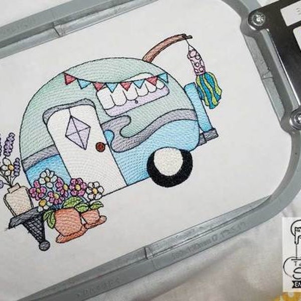 Camper Embroidery - Etsy