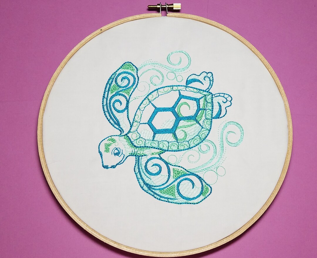 SEA TURTLE EMBROIDERY - Machine Embroidery Design - Etsy