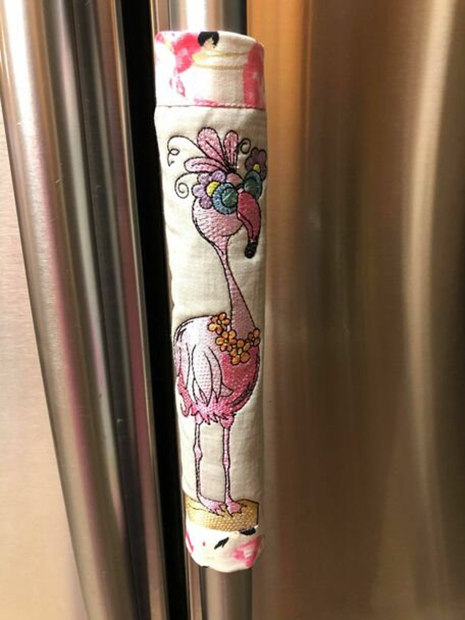 FLAMINGO FRIDGE Door HANDLE Wrap - Fits a 6x10", 8x12" Hoop - Machine ...