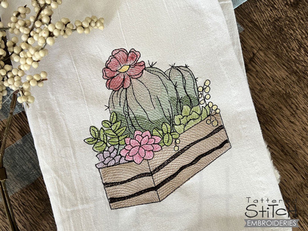 SUCCULENT 3 Embroidery - Cactus, Succulents, Desert, Desert Embroidery ...
