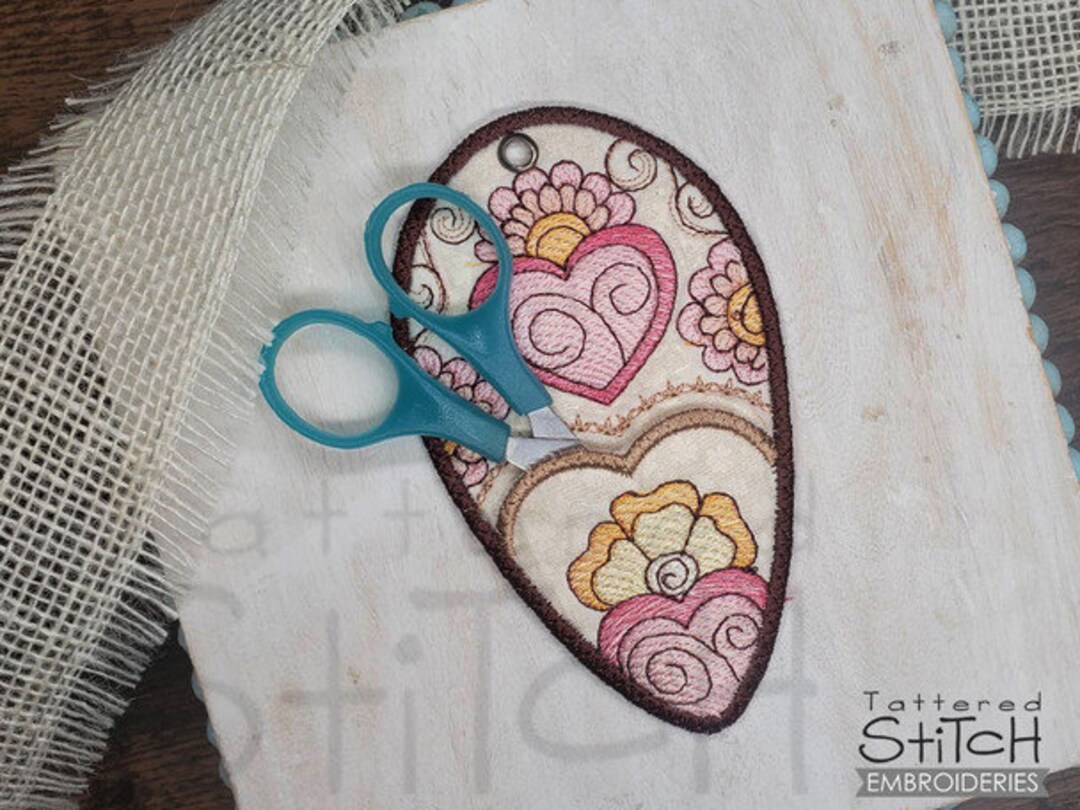 HEART Scissors Case EMBROIDERY - Sewing, Embroidery, Vintage, Scissors ...