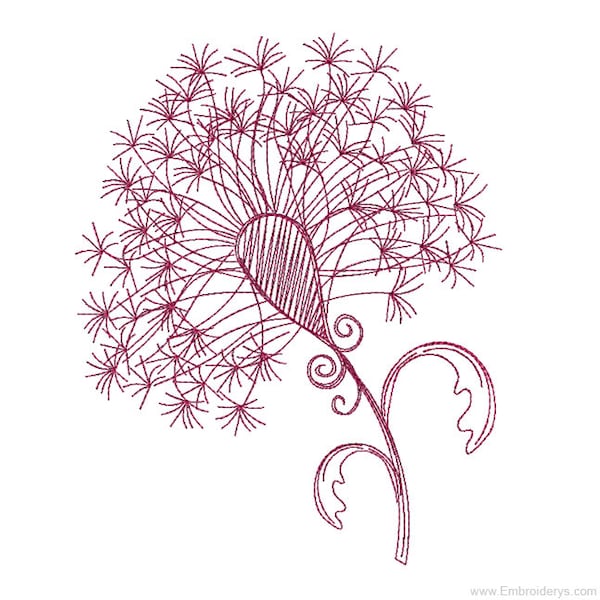 Redwork Flower - Etsy