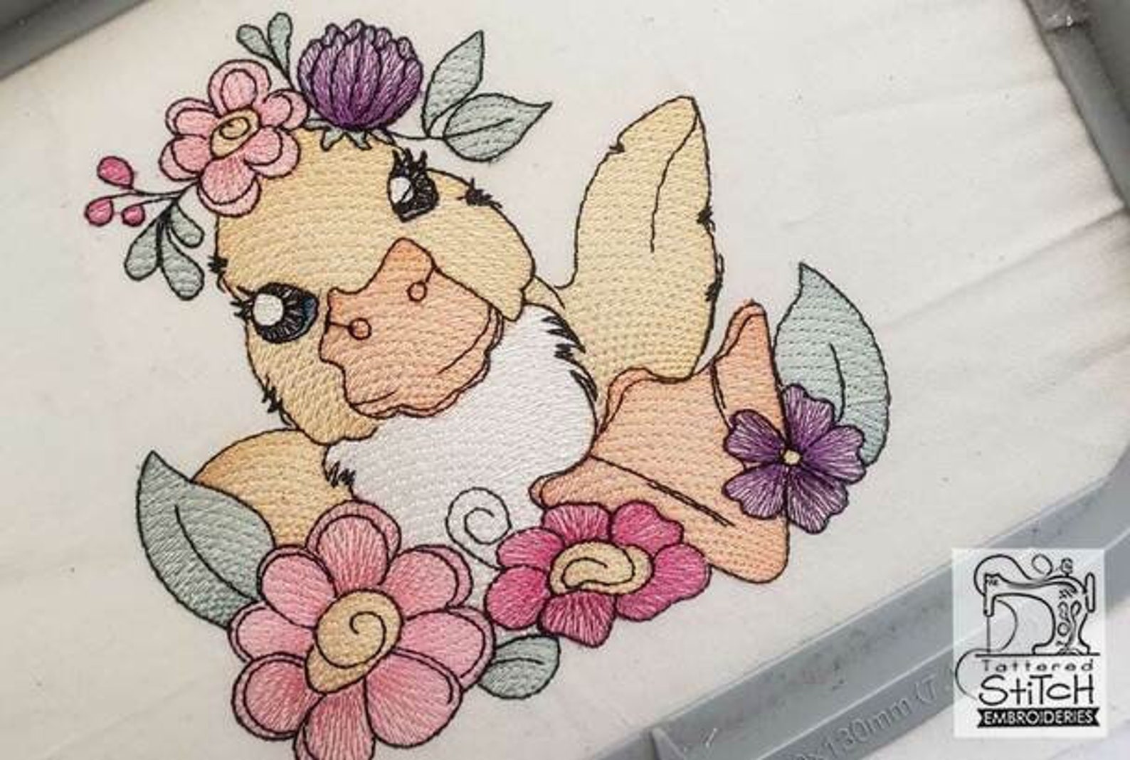 GIRL DUCKLING EMBROIDERY With Flowers Fits a 4x4 - Etsy