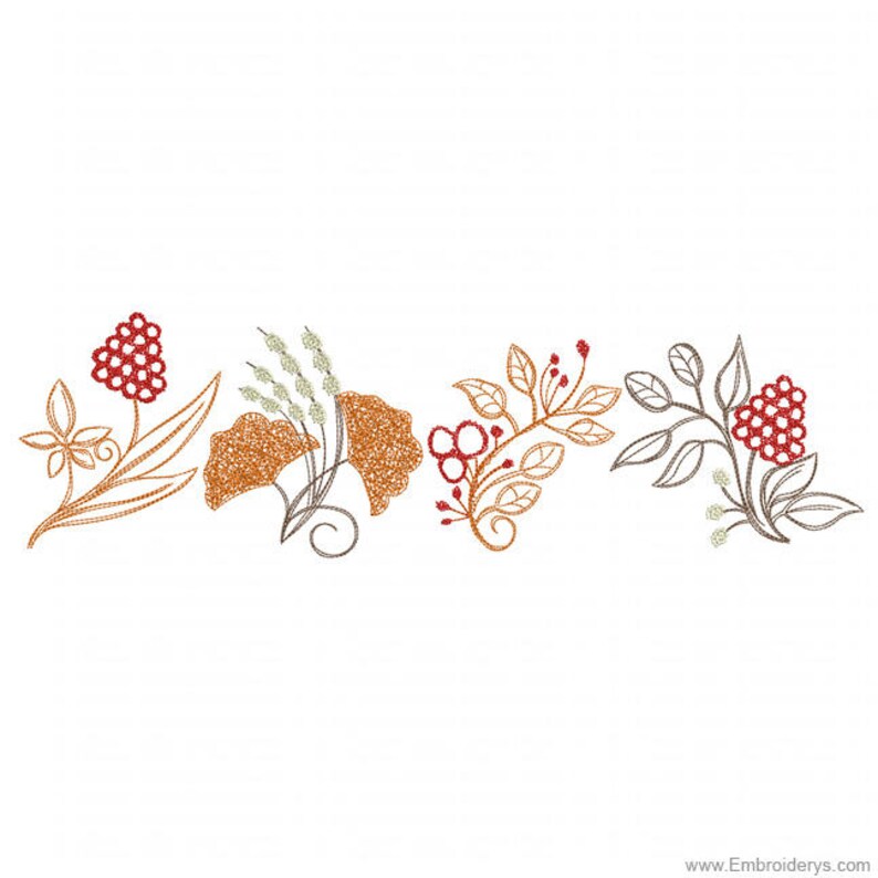 Leaf Border - Machine Embroidery Design - Etsy