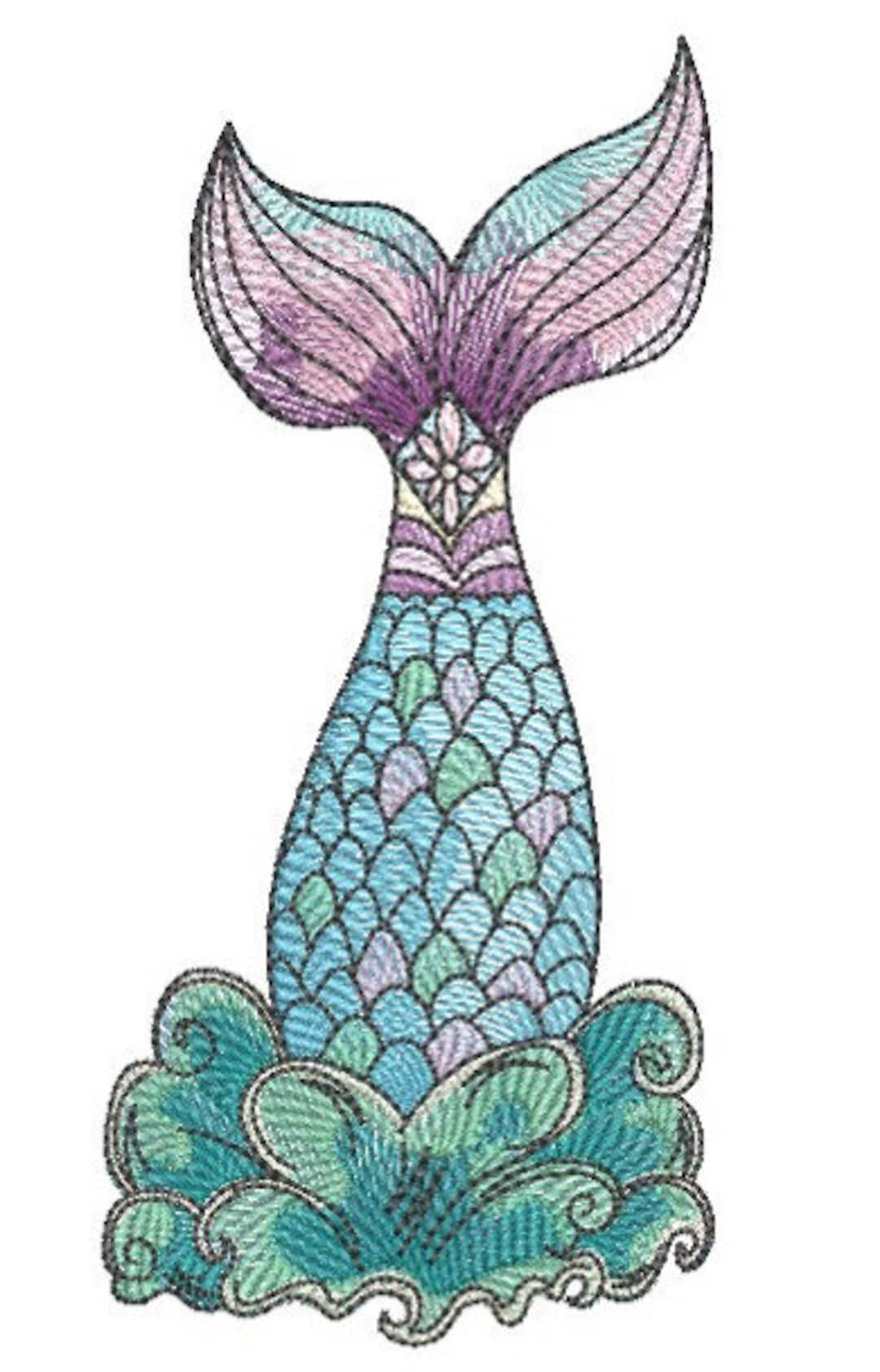 MERMAID TAIL Embroidery - Mermaids, Tail, Whimsical, Fantasy ...