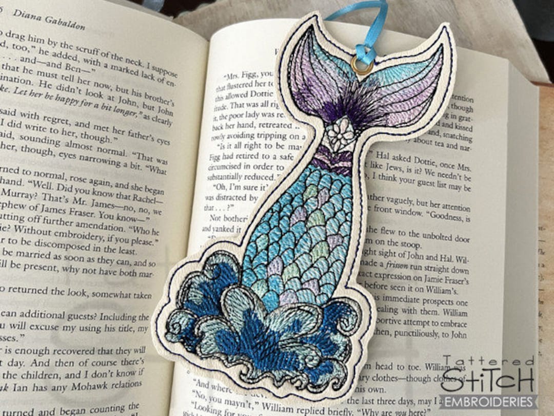 MERMAID Tail BOOKMARK - Embroidery - Book Lover, Mermaids, Tails ...
