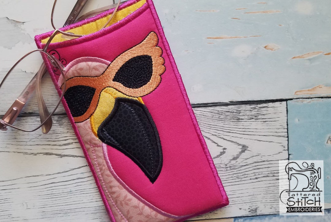 5x7 PINK FLAMINGO SUN Glasses Case - Sewing, Crafting, Embroidery ...