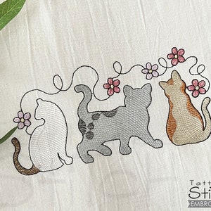 CATS Border - Embroidery - Cats, Cat, Meow, Cat Lover, Border ...