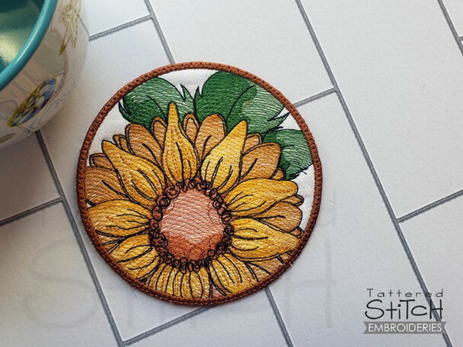 SUNFLOWER COASTER EMBROIDERY Fall Coaster Sunflowers - Etsy