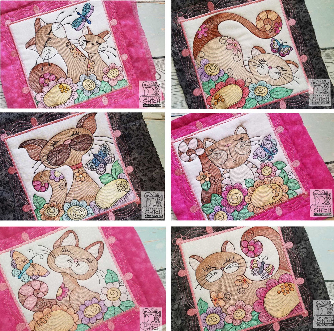 WHIMSICAL CAT QUILT Block Bundle - Sewing, Crafting, Embroidery ...