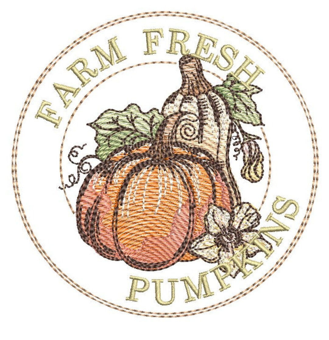 FARM FRESH PUMPKINS Label - Sewing, Crafting, Embroidery, Gifting ...