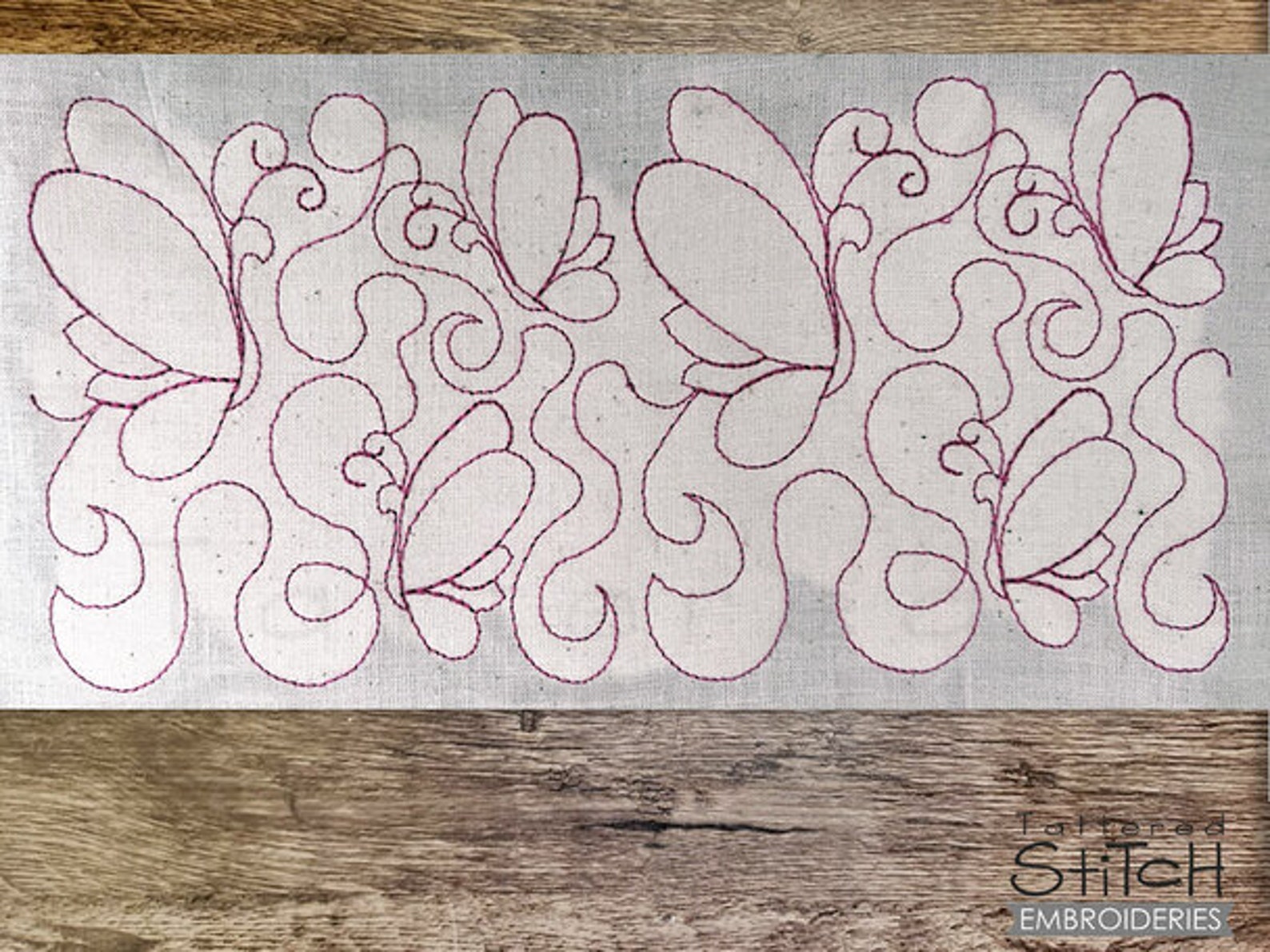 BUTTERFLY Edge to Edge QUILT Block - Floral Embroidery, Summer ...