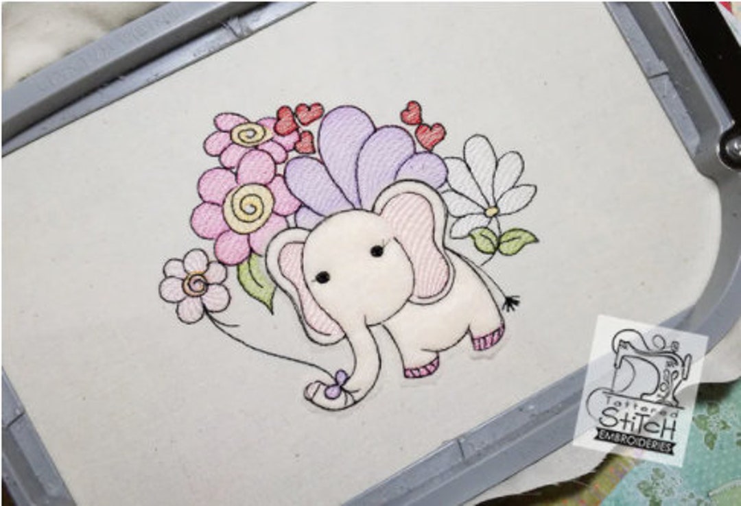 Baby Ellie Applique - Machine Embroidery Design. 4x4 & 5x7" Hoop ...