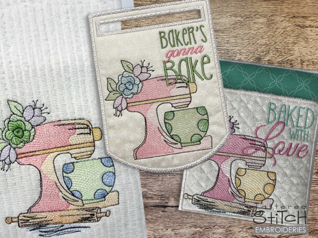 MIXER Embroidery BUNDLE- Stand Mixer, Baking, Baker, Kitchen Embroidery ...