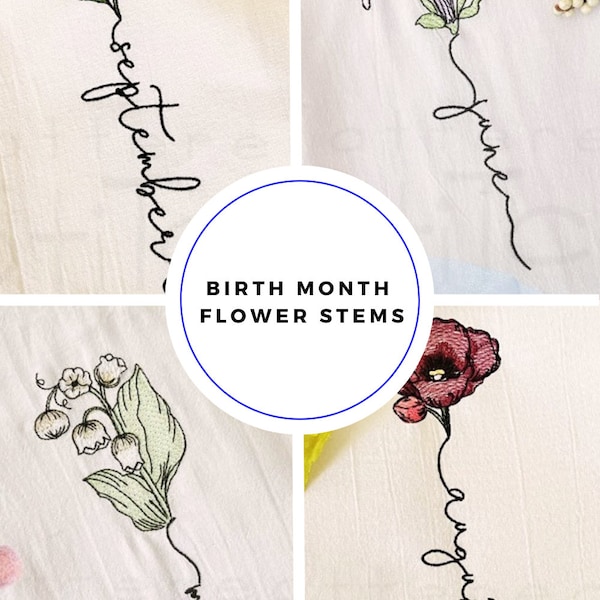 12 Month Flower Embroidery - Etsy