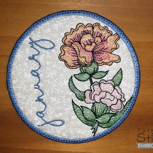 JANUARY CARNATIONS EMBROIDERY Bundle - Birth Month Flowers - Machine ...