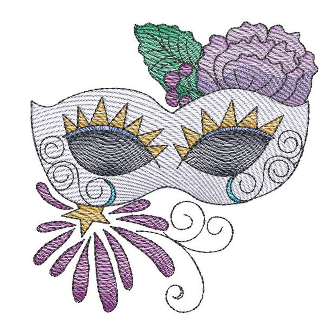 NEW YEARS MASK Embroidery - Costume, Masks, New Years - Downloadable ...