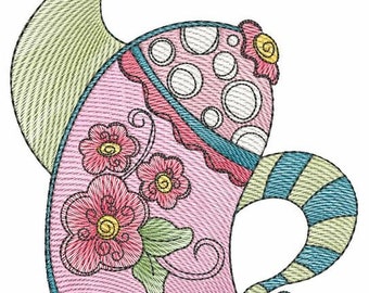 Tea Pot Embroidery - Etsy