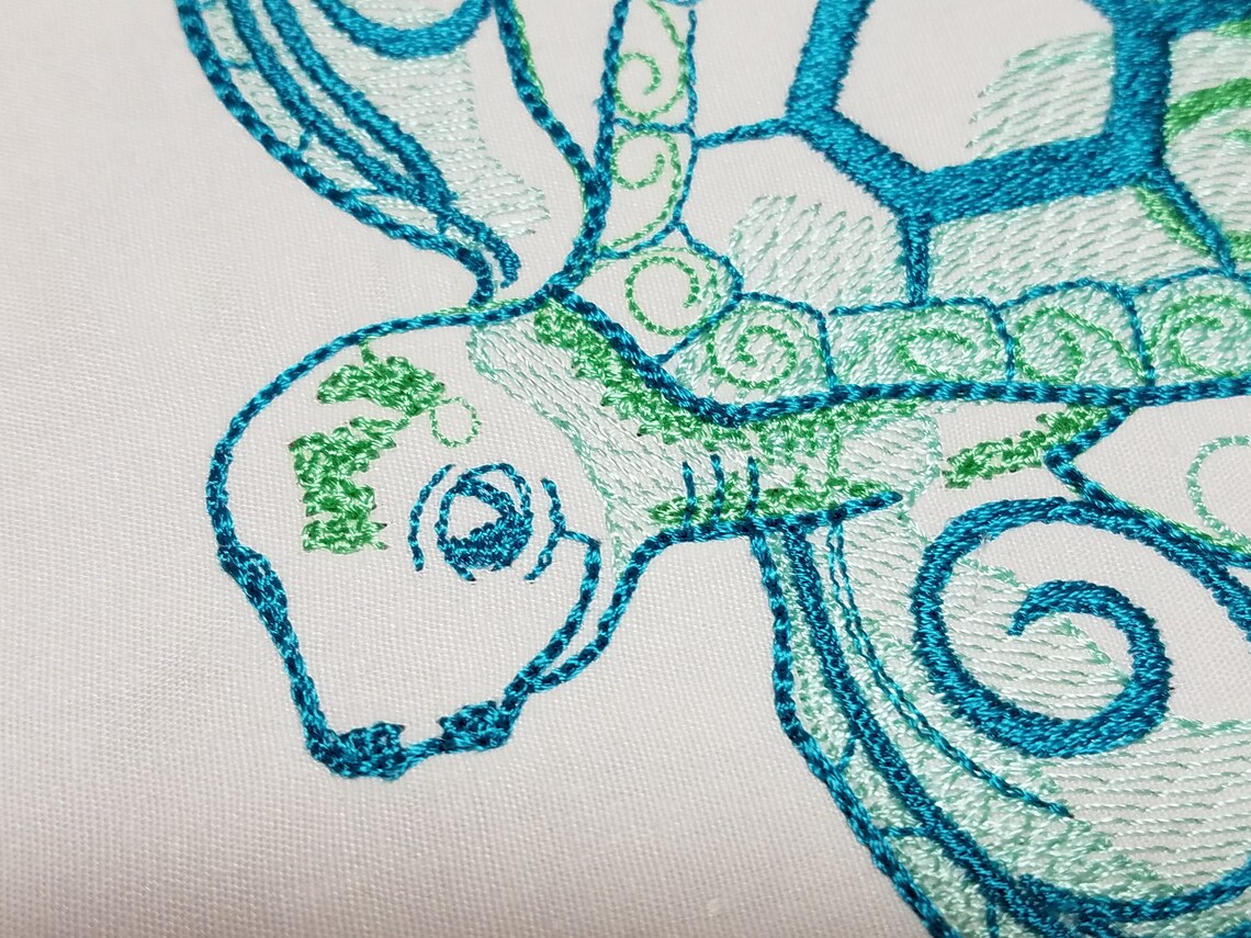 SEA TURTLE EMBROIDERY Machine Embroidery Design - Etsy