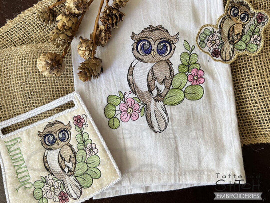 JANUARY Birds of the Month - Owls - EMBROIDERY Bundle - Owls, Floral ...
