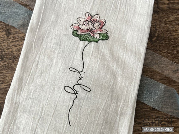 JULY WATER LILY Birth Month Flowers Embroidery Water - Etsy