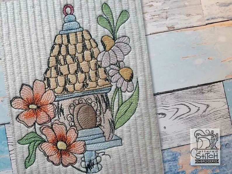Sketched BIRDHOUSE MACHINE EMBROIDERY 2 - Fits a 4x4", 5x7" & 6x10 ...