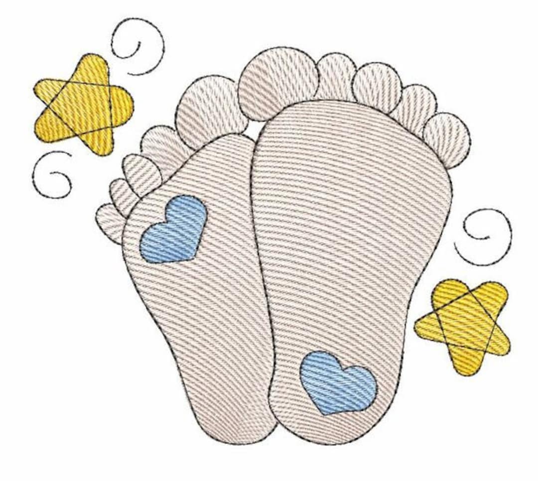 Baby Feet - Fits Into a 4x4" & 5x7" Hoop - Instant Downloadable Machine ...