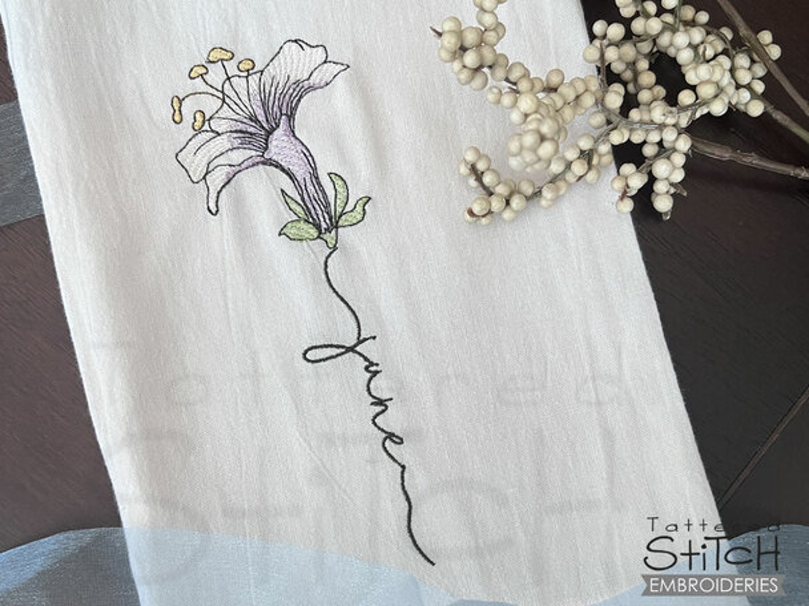 JUNE HONEYSUCKLE Birth Month Flowers Embroidery BUNDLE - Etsy