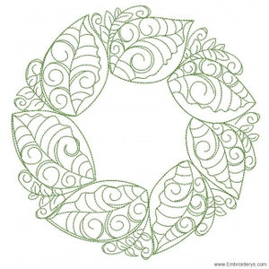 Spring Leaf Wreath - Machine Embroidery Design - Etsy
