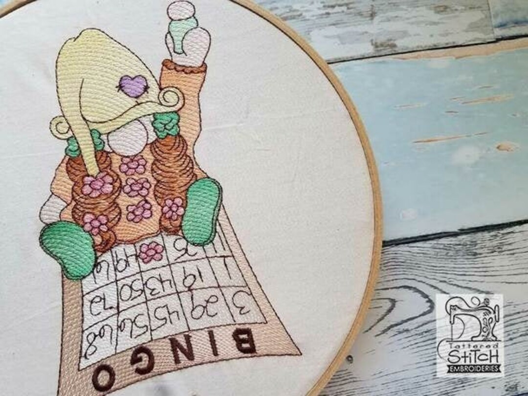 BINGO GAME GNOME Embroidery - Games, Gnomes, Gnome Embroidery - Bingo ...