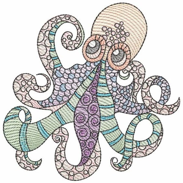 Octopus Embroidery - Etsy