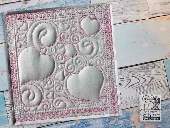 Hearts Quilt Block Background fits a 5x5 6x6 - Etsy