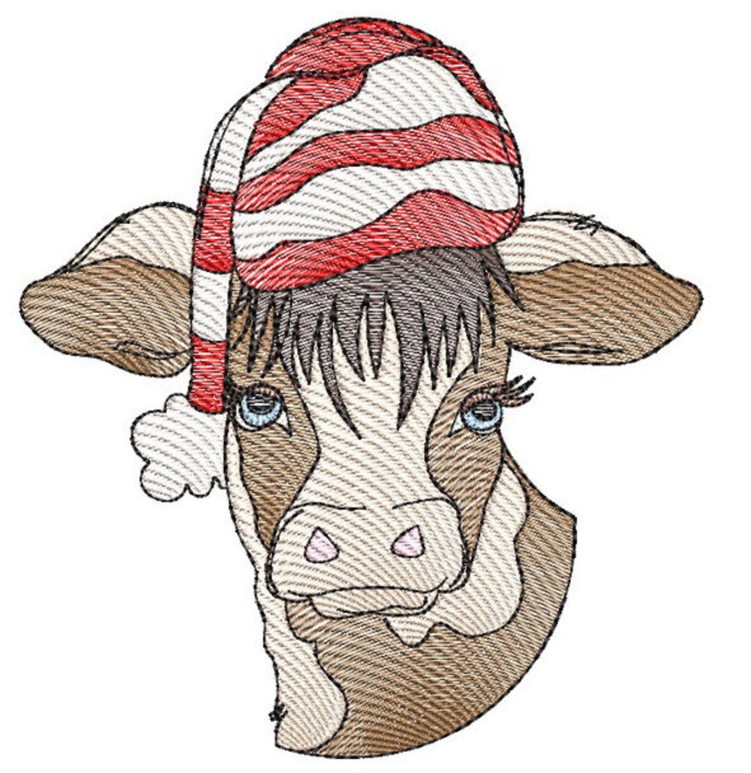 HO HO HEIFER Embroidery - Christmas, Animals, Farm, Winter, Cow, Cows ...