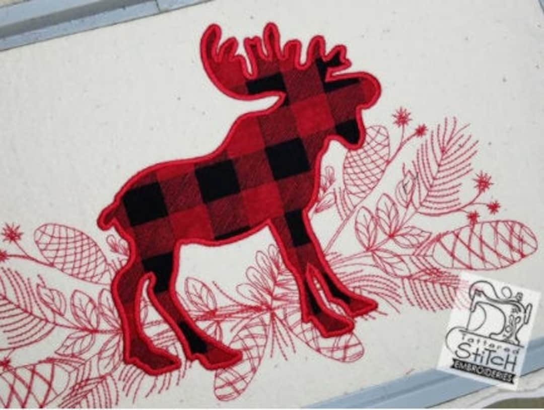 WOODLAND MOOSE APPLIQUE - Fits Into a 5x7", 6x10" & 8x11" Hoop - Etsy