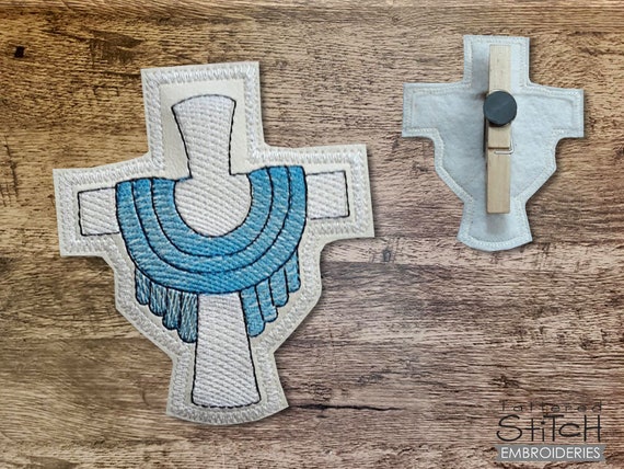 CROSS Clothespin Magnet EMBROIDERY Magnet Easter | Etsy