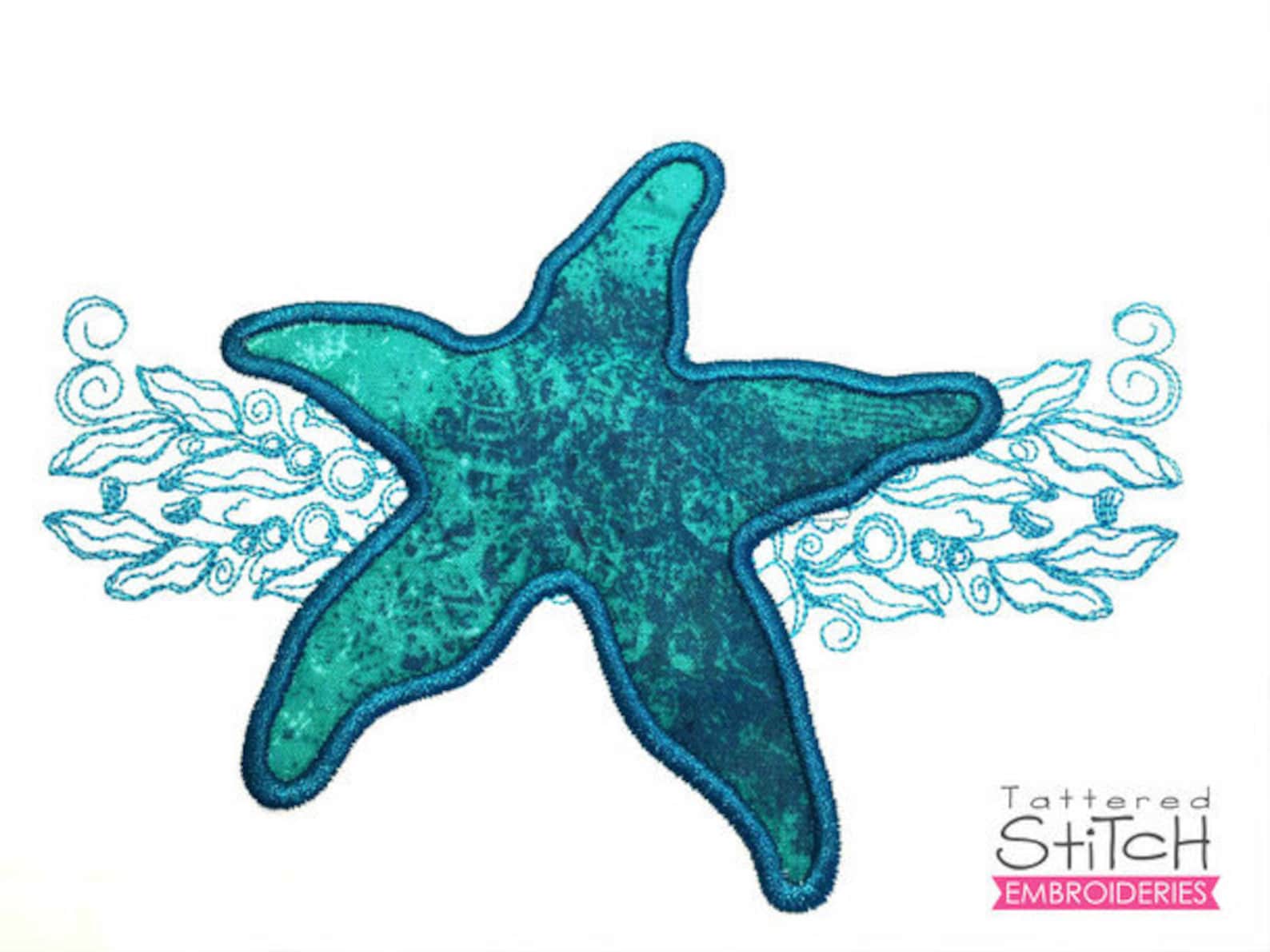 STARFISH APPLIQUE SEA Ocean Starfish Embroidery Applique - Etsy