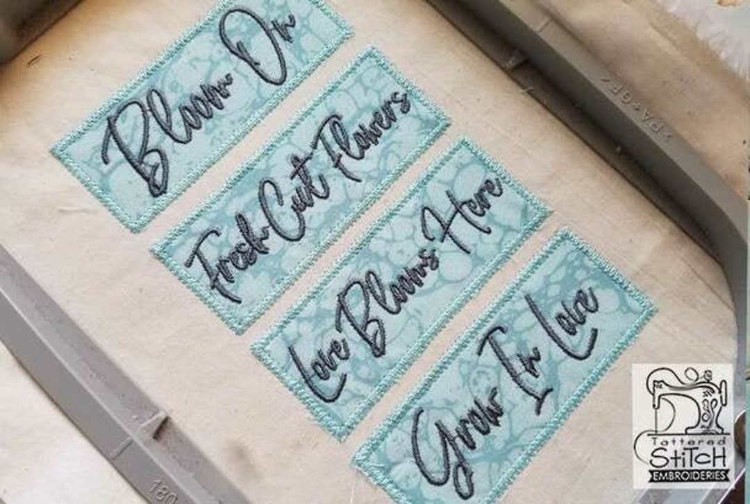 Grow in LOVE FLORAL LABEL Embroidery - Machine Embroidery Design - Etsy