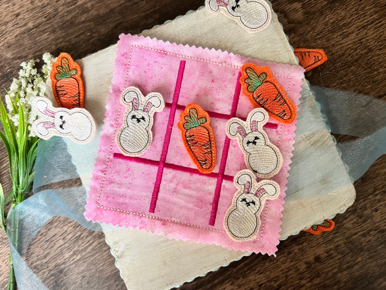 EASTER Tac-tac-toe GAME Embroidery Games Children Games - Etsy