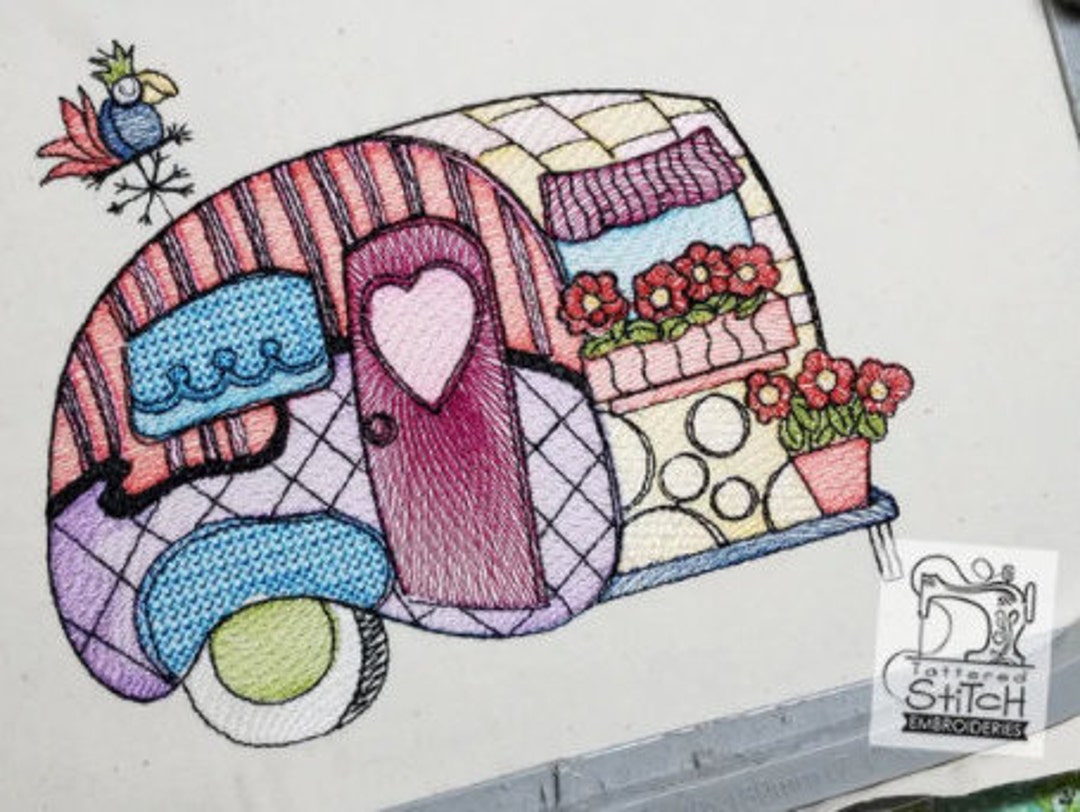 Canned Ham CAMPER EMBROIDERY - RV, Camping, Trailer - Machine ...