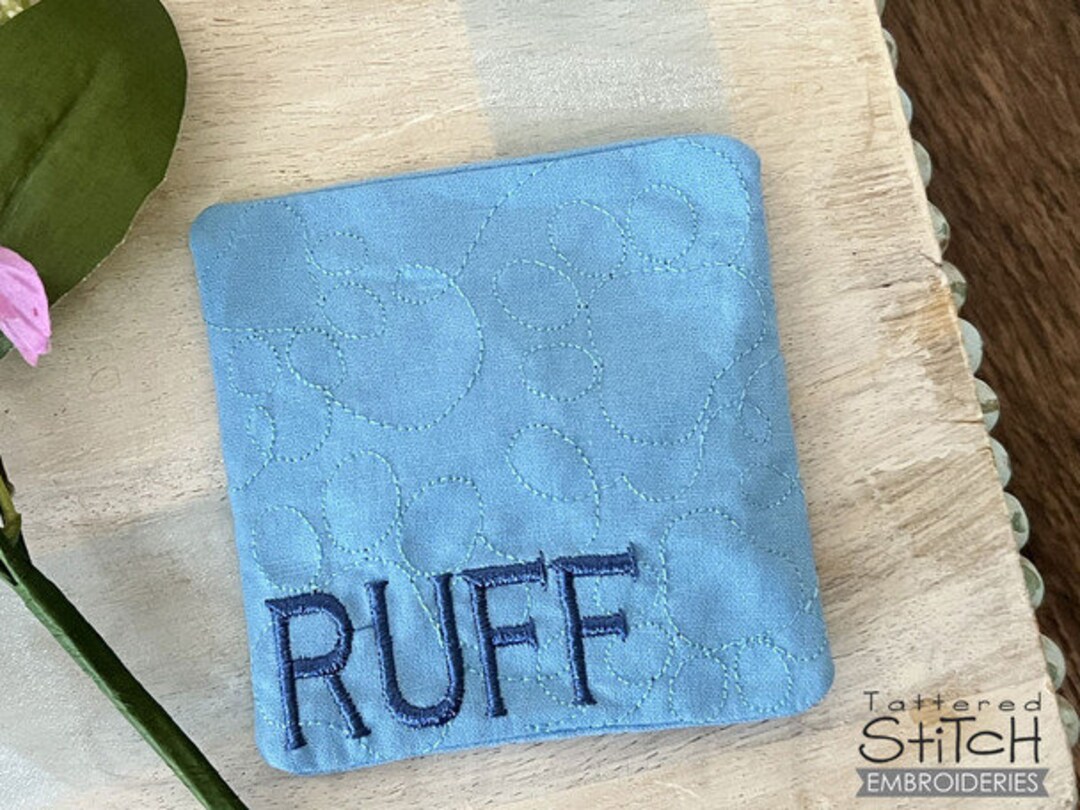 DOGS RUFF Coaster- Embroidery Bundle - Coaster, Dogs, Ruff, Dog Lover ...