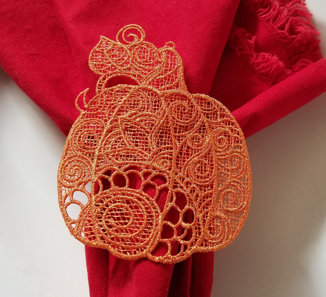 PUMPKIN LACE EMBROIDERY- Free Standing Lace. Machine Embroidery Design ...
