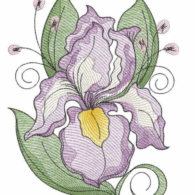 Iris Embroidery - Etsy
