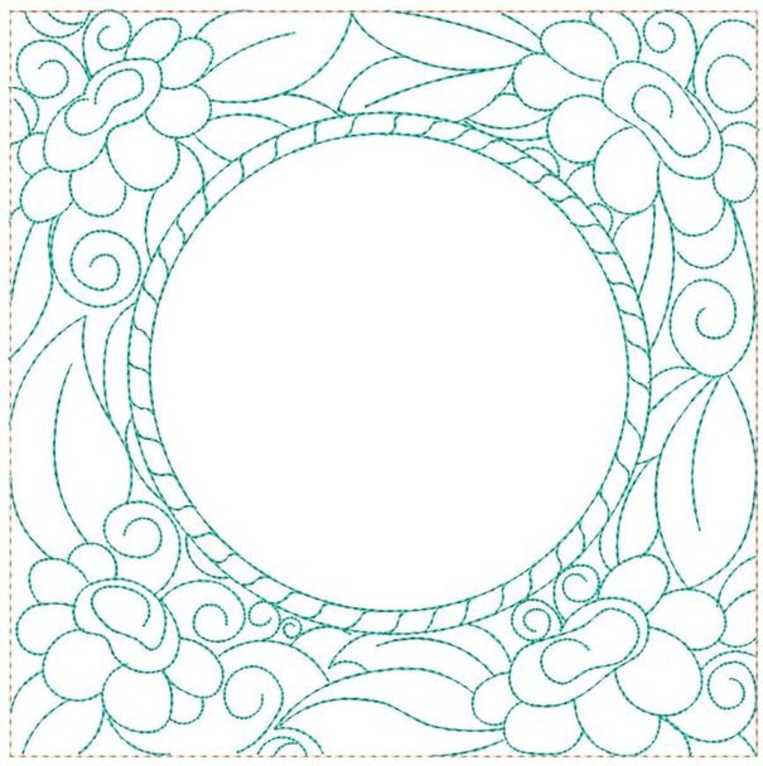 FLORAL QUILT BLOCK Background Embroidery - Quilt Backround - Fits a 5x5 ...