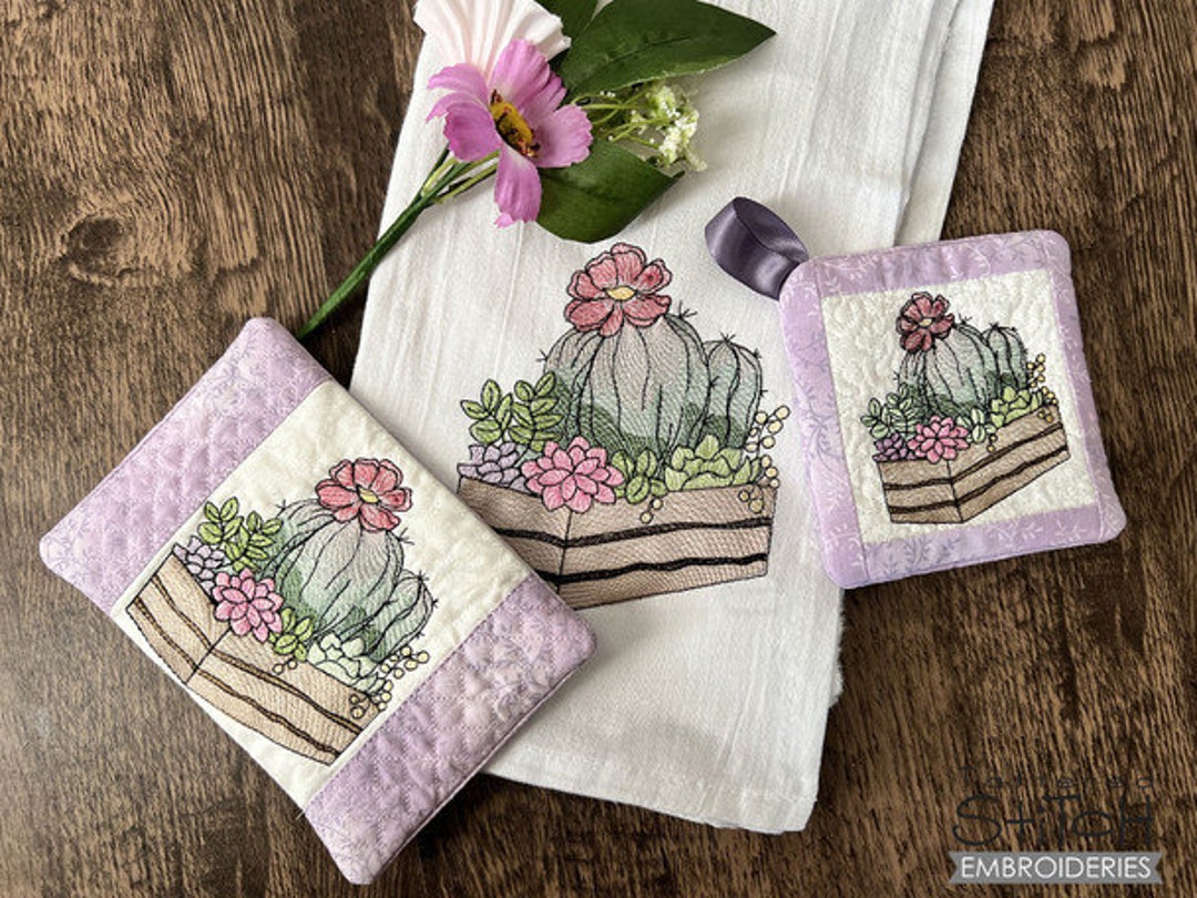 SUCCULENT 3 Embroidery BUNDLE- Cactus, Succulents, Desert, Desert ...